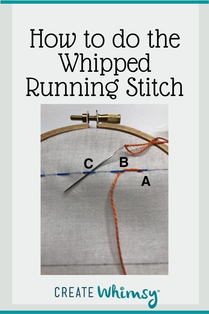 Embroidery: Whipped Running Stitch (Cordonnet Stitch) - Create Whimsy