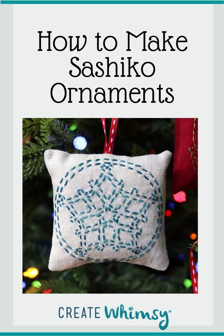 How to Make Sashiko Ornaments - Create Whimsy
