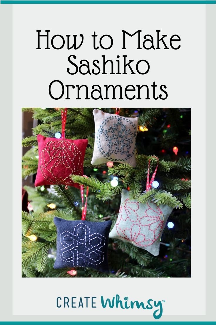 How to Make Sashiko Ornaments - Create Whimsy