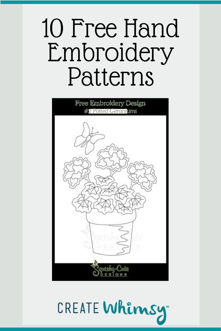 10 Resources for Free Hand Embroidery Patterns! - Create Whimsy