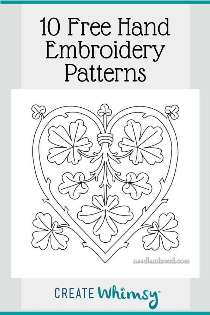 10 Resources for Free Hand Embroidery Patterns! - Create Whimsy