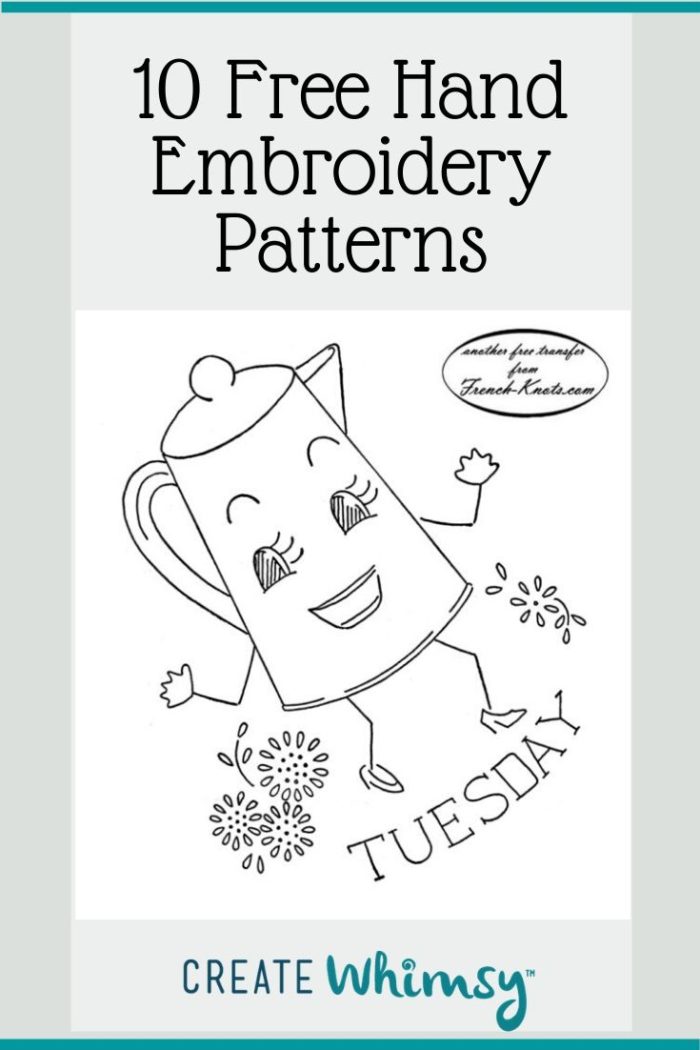 10 Resources for Free Hand Embroidery Patterns! - Create Whimsy