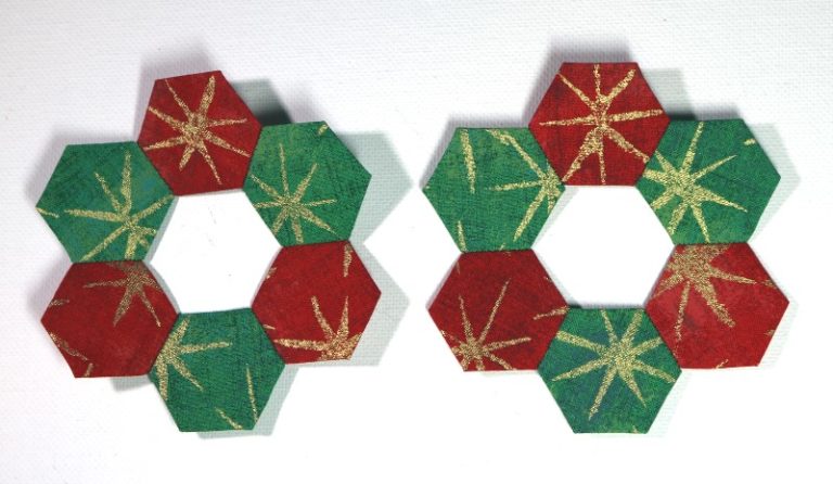 How to Make an EPP Wreath Ornament with Hexies - Create Whimsy