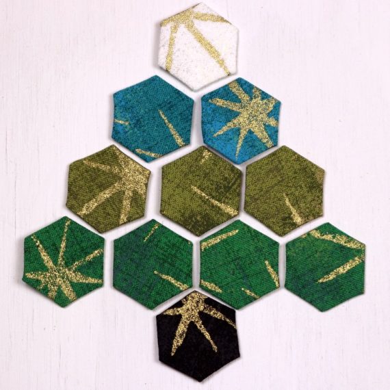 How to Make an EPP Tree-Shaped Ornament with Hexies - Create Whimsy
