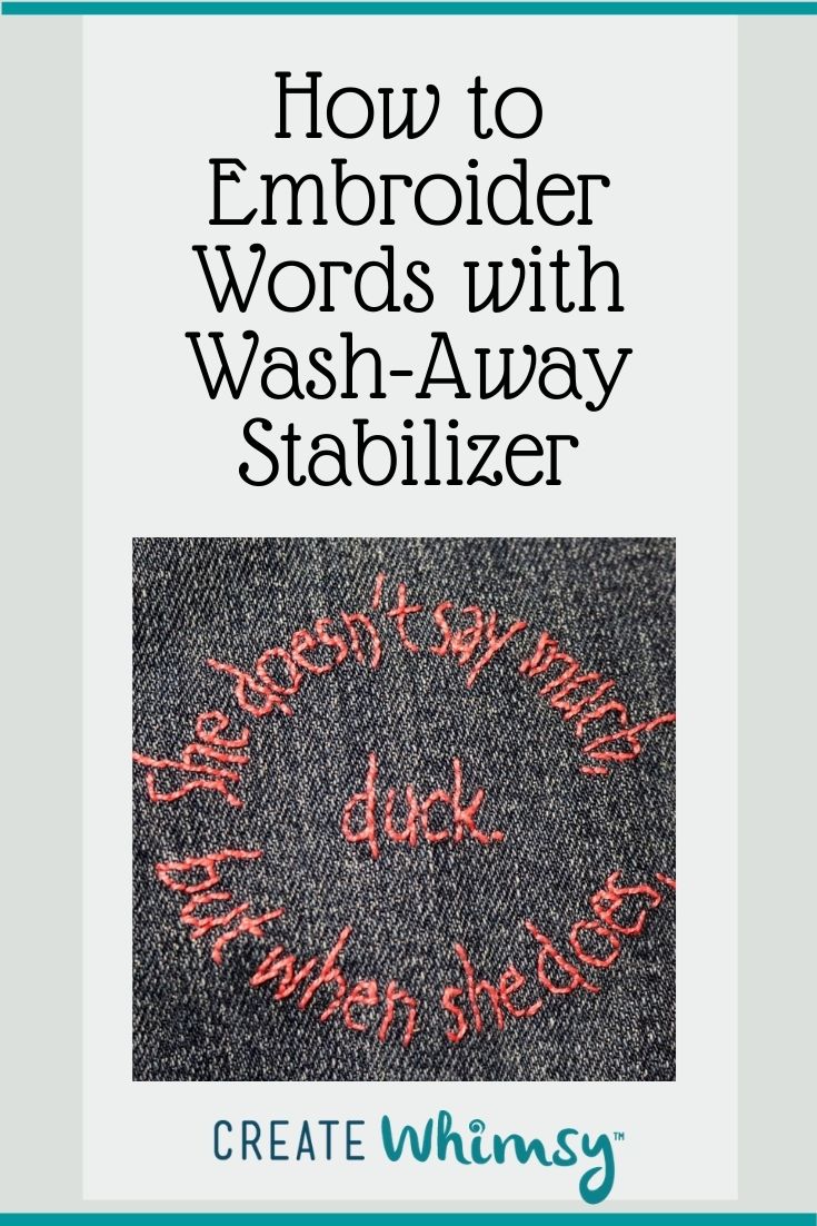How to Embroider Letters with Wash-Away Stabilizer Transfer - Create Whimsy