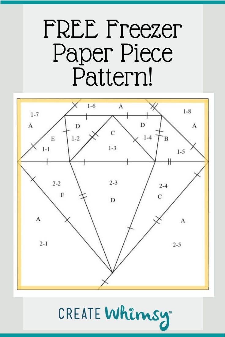 How to Paper Piece using Freezer Paper: Free Pattern - Create Whimsy