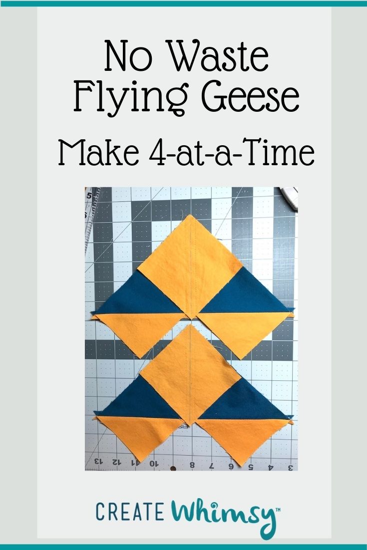 How to Make No Waste Flying Geese Quilt Block - Create Whimsy