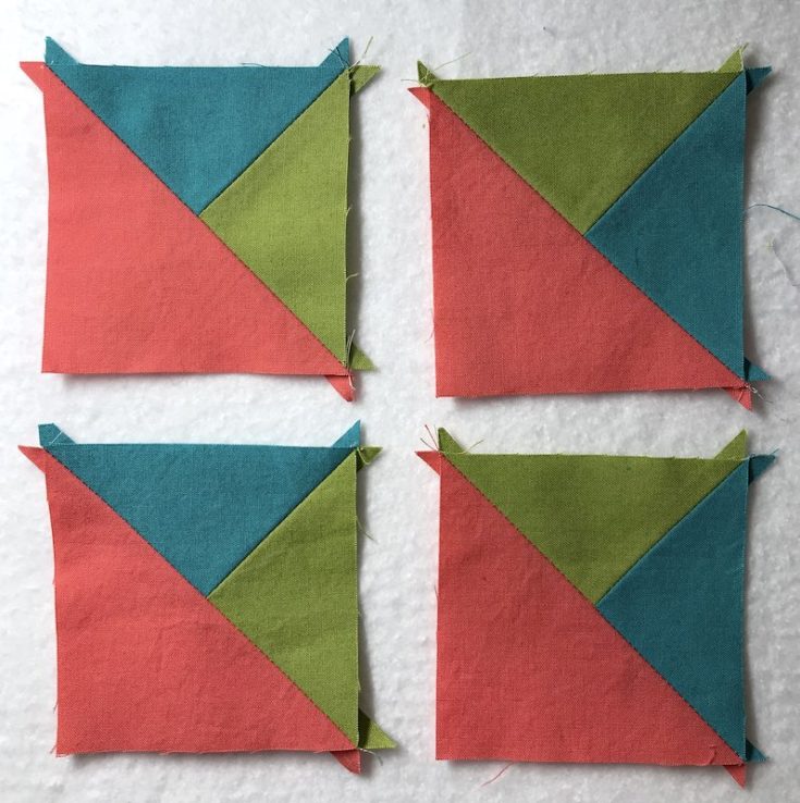 How to Make the Split Quarter Square Triangle Quilt Block - Create Whimsy
