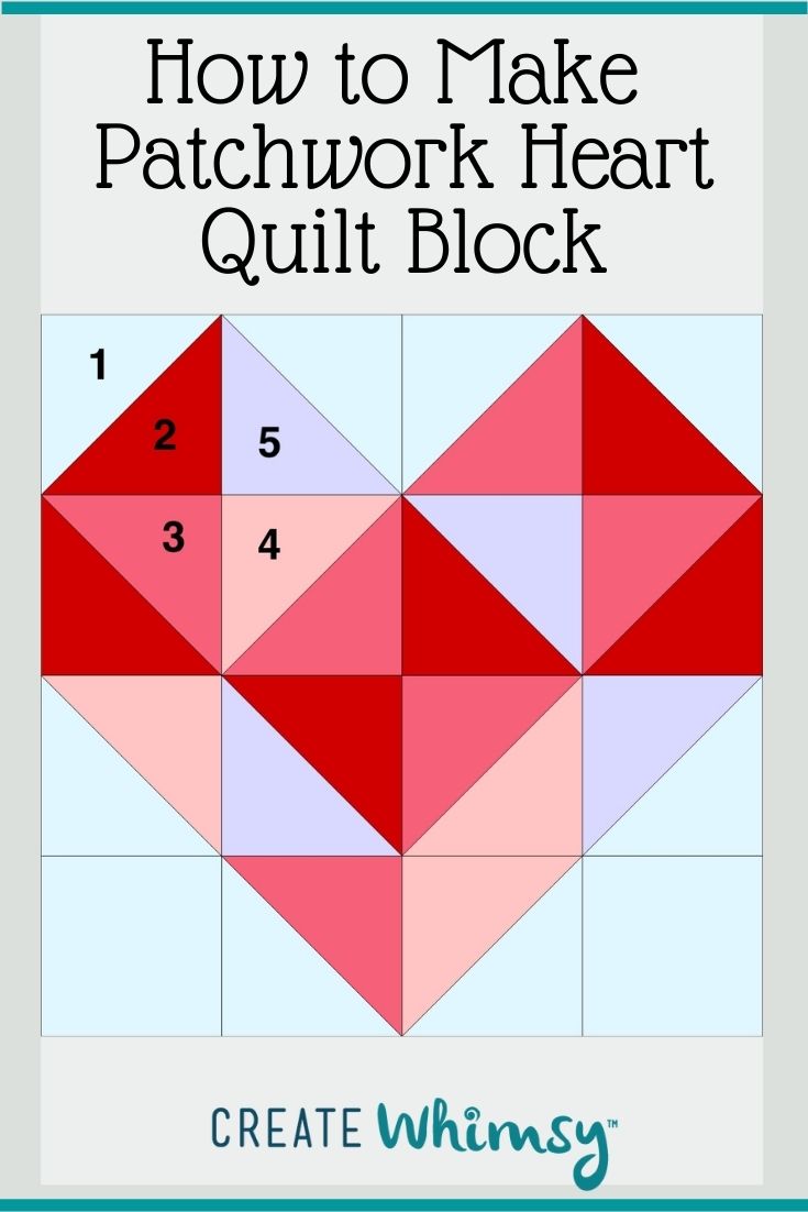 How to Make a Patchwork Heart Quilt Block - Free Tutorial - Create Whimsy