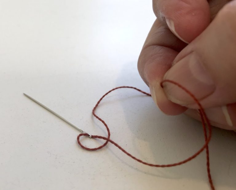 How to Tie a Knot in Thread for Hand Sewing - Create Whimsy