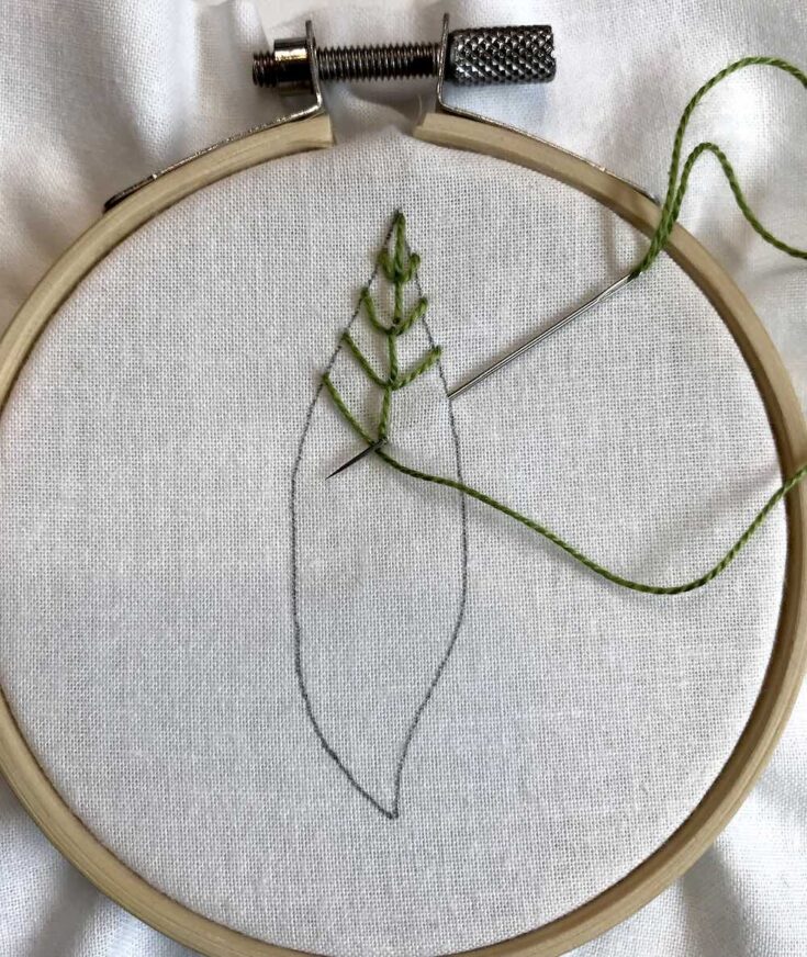 Leaf Stitch Embroidery - Create Whimsy