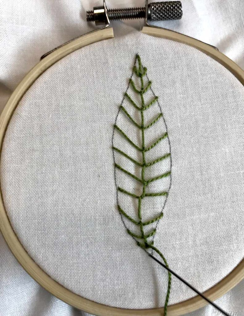 Leaf Stitch Embroidery - Create Whimsy