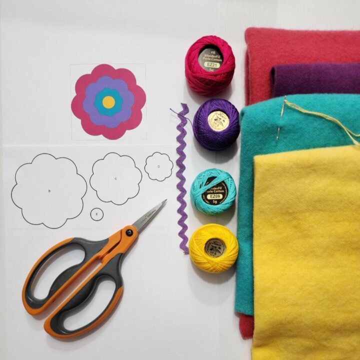 Wool Appliqué Flower Ornament - Create Whimsy