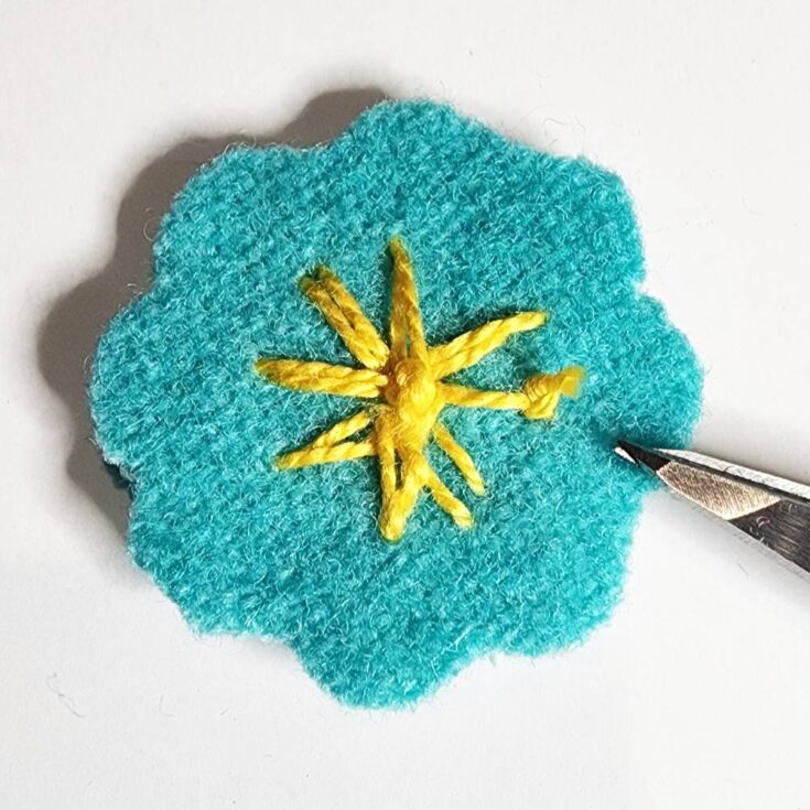 Wool Appliqué Flower Ornament - Create Whimsy