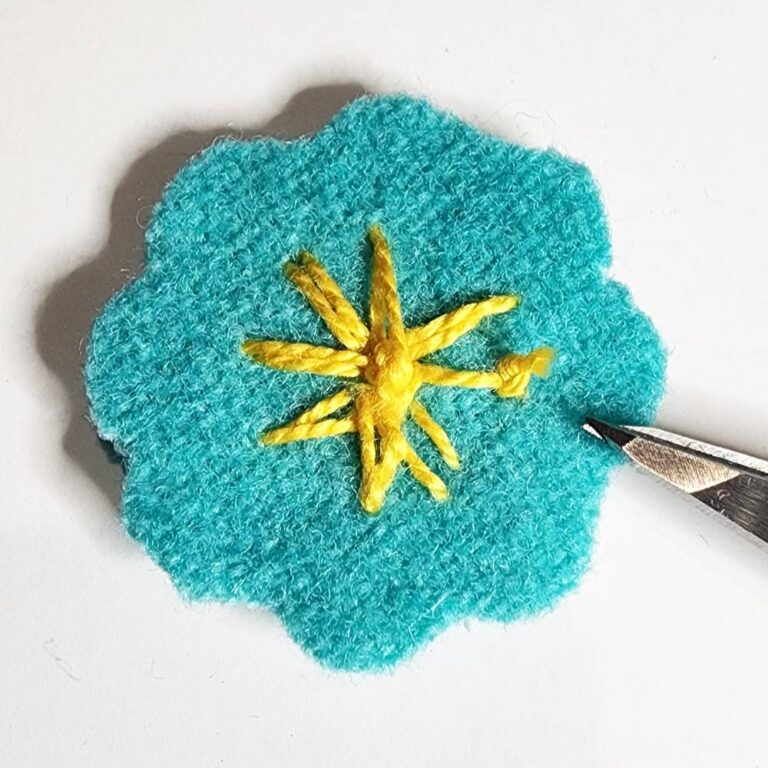 Wool Appliqué Flower Ornament - Create Whimsy