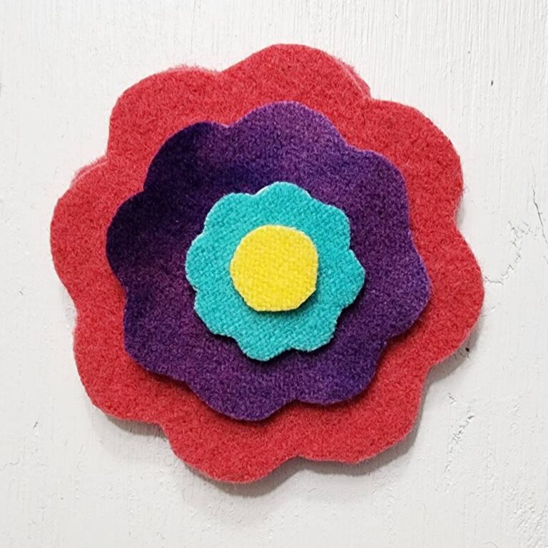 Wool Appliqué Flower Ornament - Create Whimsy