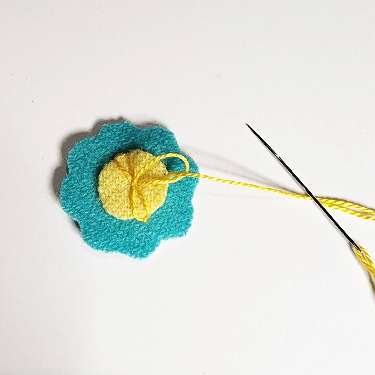 Wool Appliqué Flower Ornament - Create Whimsy
